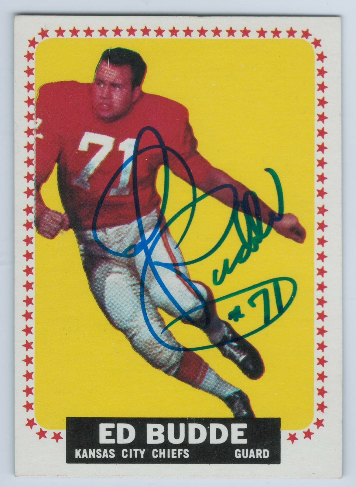 ED BUDDE 1964 TOPPS ROOKIE SIGNED AUTOGRAPHED CARD #93 CHIEFS | eBay