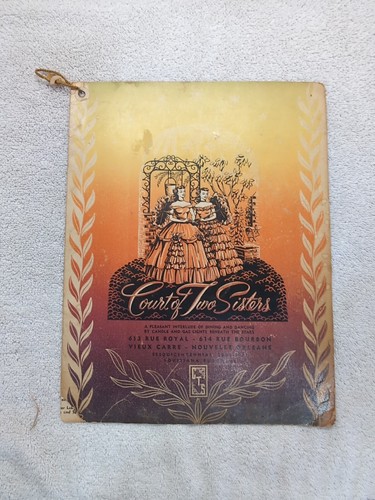 Court of Two Sisters Menu 1950s New Orleans Bourbon Street | eBay