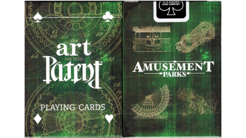 Art of the Patent Amusement Parks Green Playing Cards | eBay