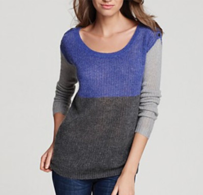 NWOT Splendid Women's Gray Purple Color Block Mohair Wool Sweater ...
