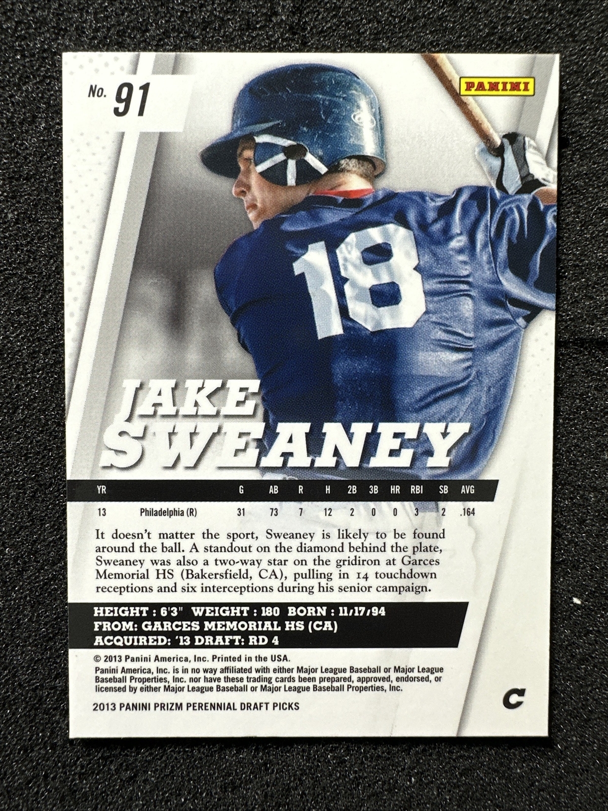 2013 Panini Prizm Perennial Draft Picks - Jake Sweaney #91 (RC) for ...