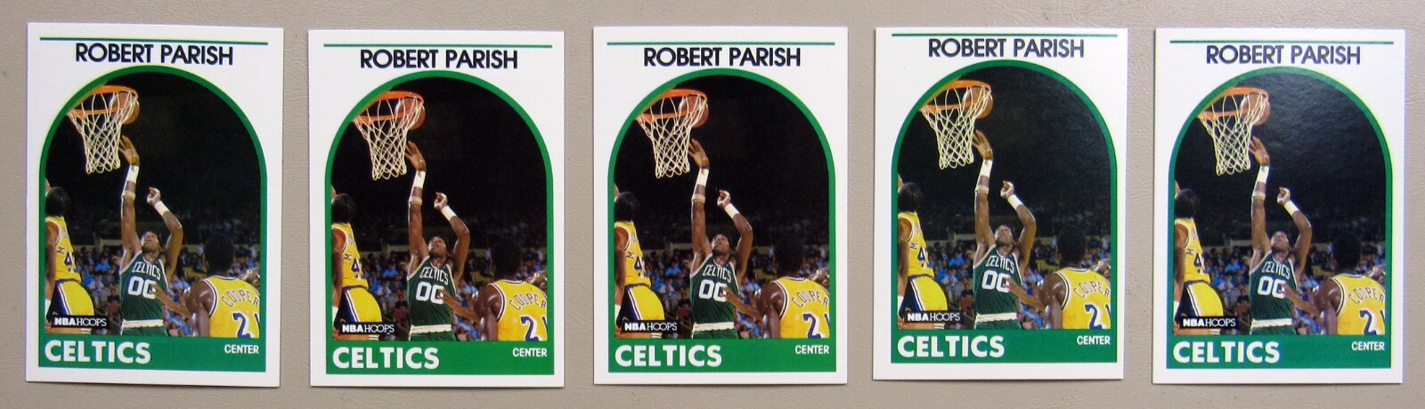 1989-90 NBA Hoops #185 Robert Parish Celtics 5ct Basketball Card Lot ...