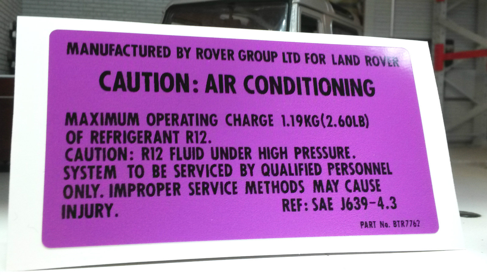 Land Range Rover NAS NADA V8 TDI A/C Air Conditioning V8 Decal Sticker ...
