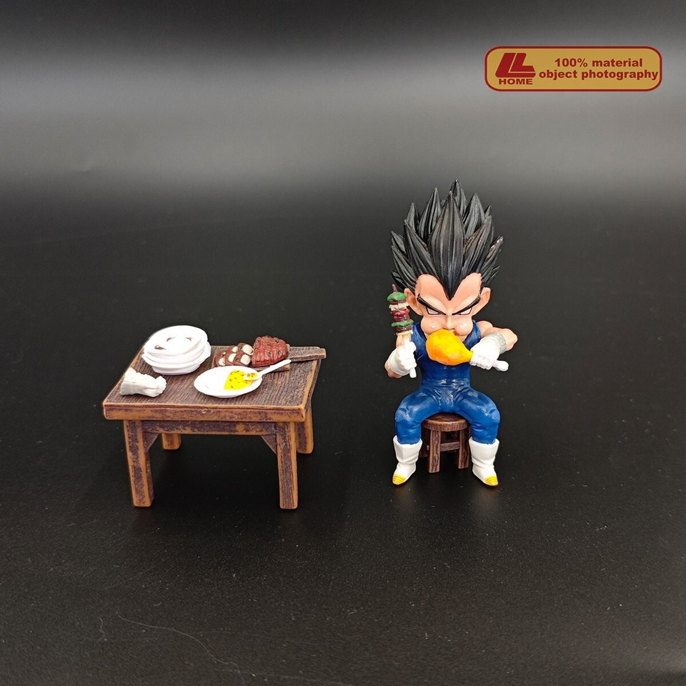 Anime Dragon Ball Z Vegeta eating Chicken leg cute 1PC Figure Statue ...