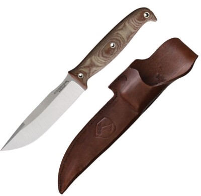 Condor Prius Fixed Knife 4.63" 440C Steel Full Tang Blade Brown Micarta ...