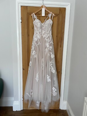 Madi Lane Birdie Ivory/Latte Wedding Dress Size UK 10 | eBay UK