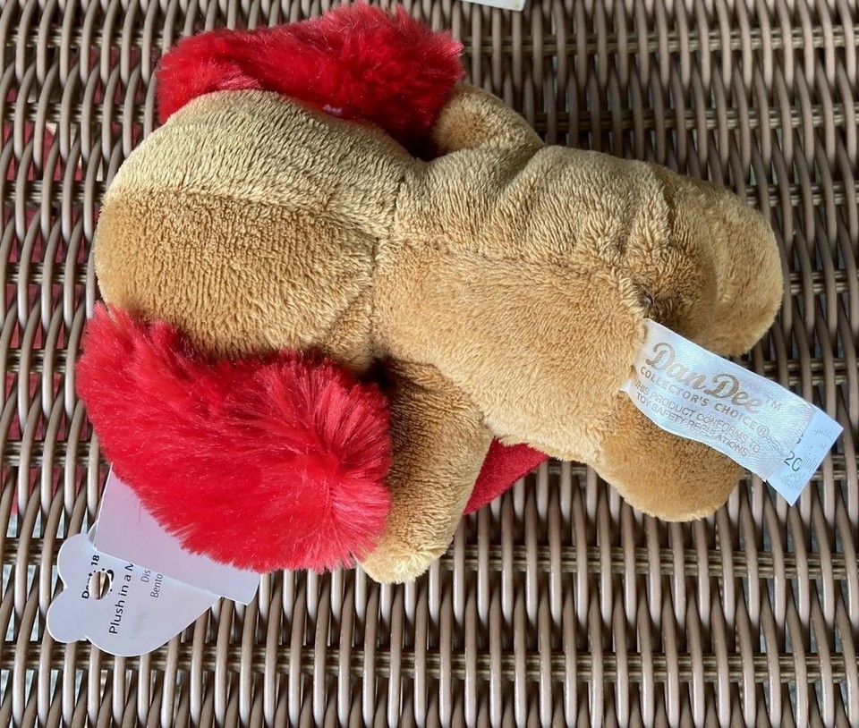 Dan Dee Plush LOVE Puppy Dog & Heart Brown & Red Small 6" New witth Tag ...