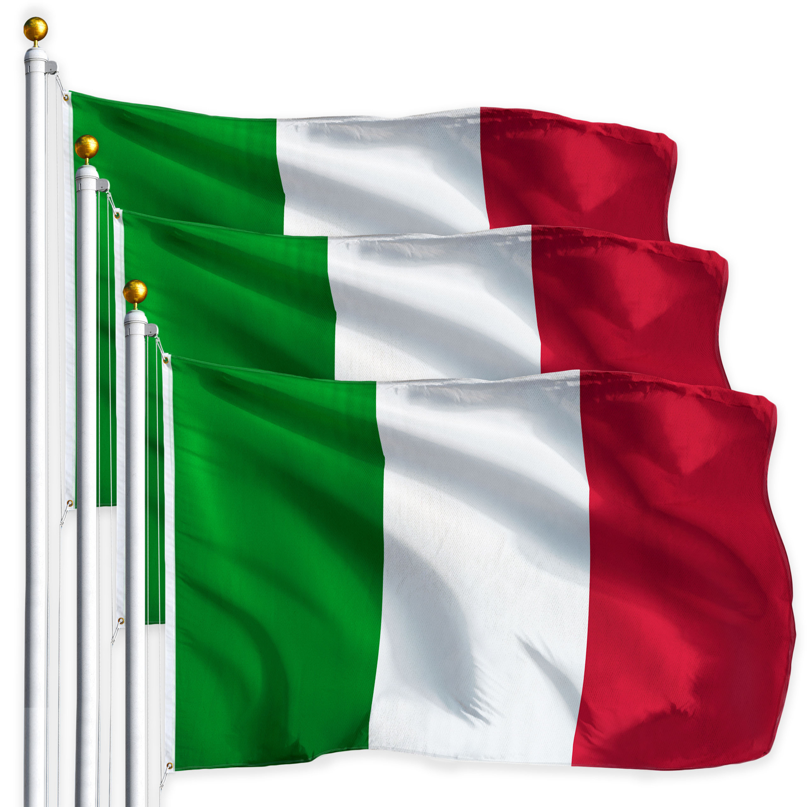 G128® 3 PACK OF 3X5ft ITALY FLAG ITALIAN PRIDE NATIONAL FLAG W/ BRASS ...