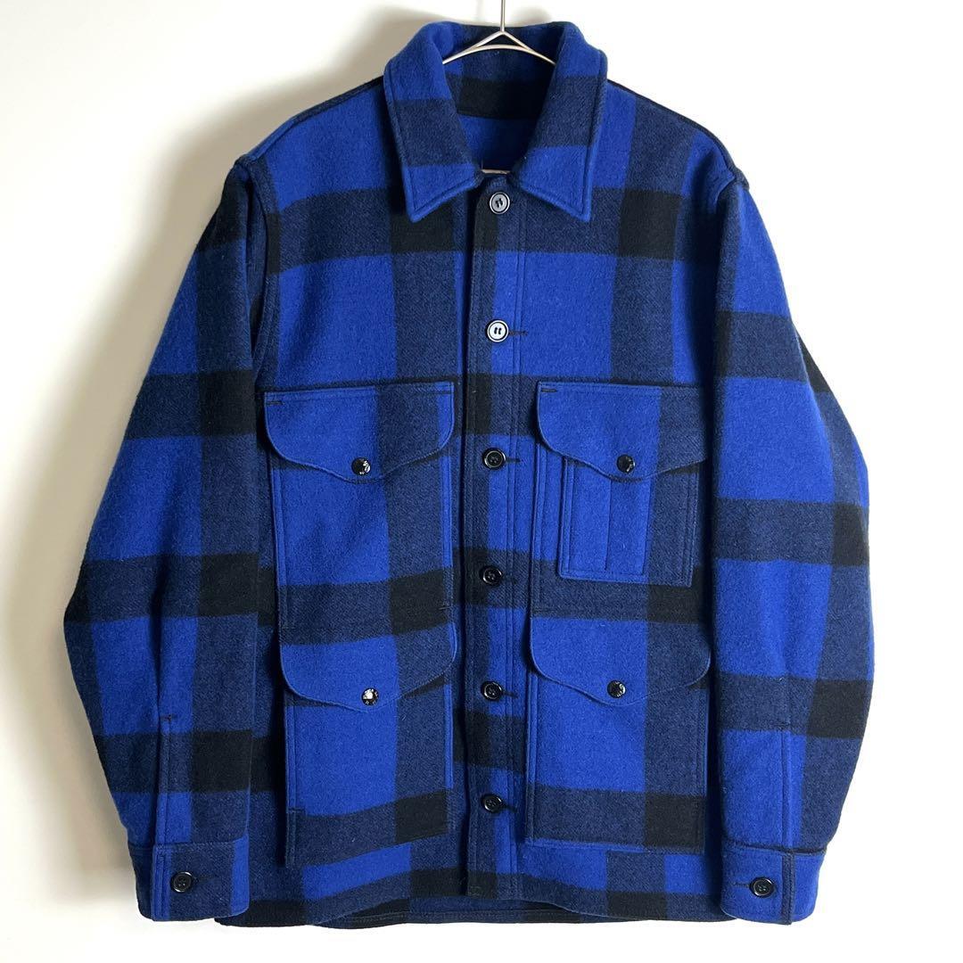 FILSON Mackinaw Cruiser Jacket Blue Check Wool Size 3… - Gem