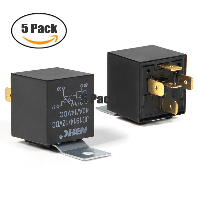 5 Pack 12V Automotive Changeover Relay 40A 5-Pin Socket Holders for Car ...