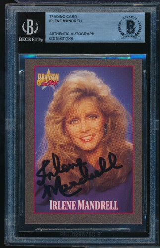 1992 Branson on Stage Irlene Mandrell #67 signed auto BAS BECKETT crisp ...
