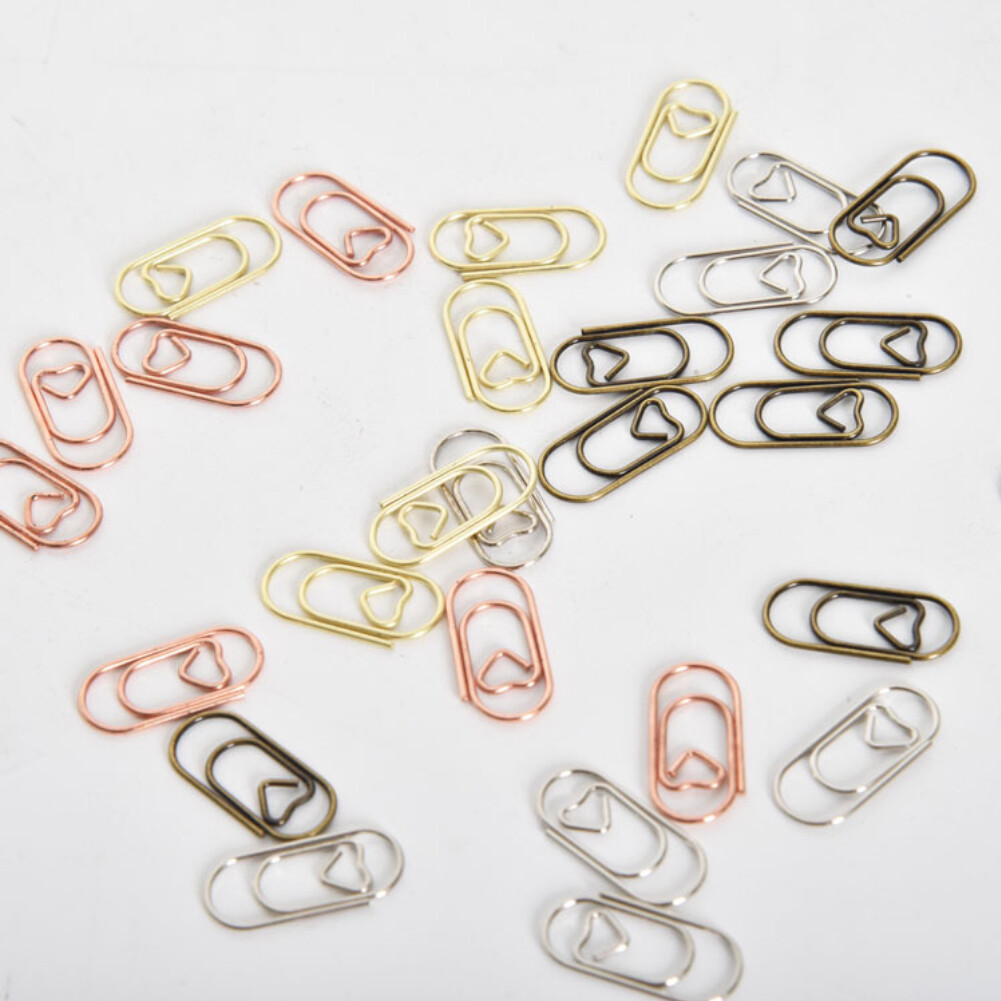 140pcs Document Organizing Paper Clip Universal Heart Shaped Binding ...