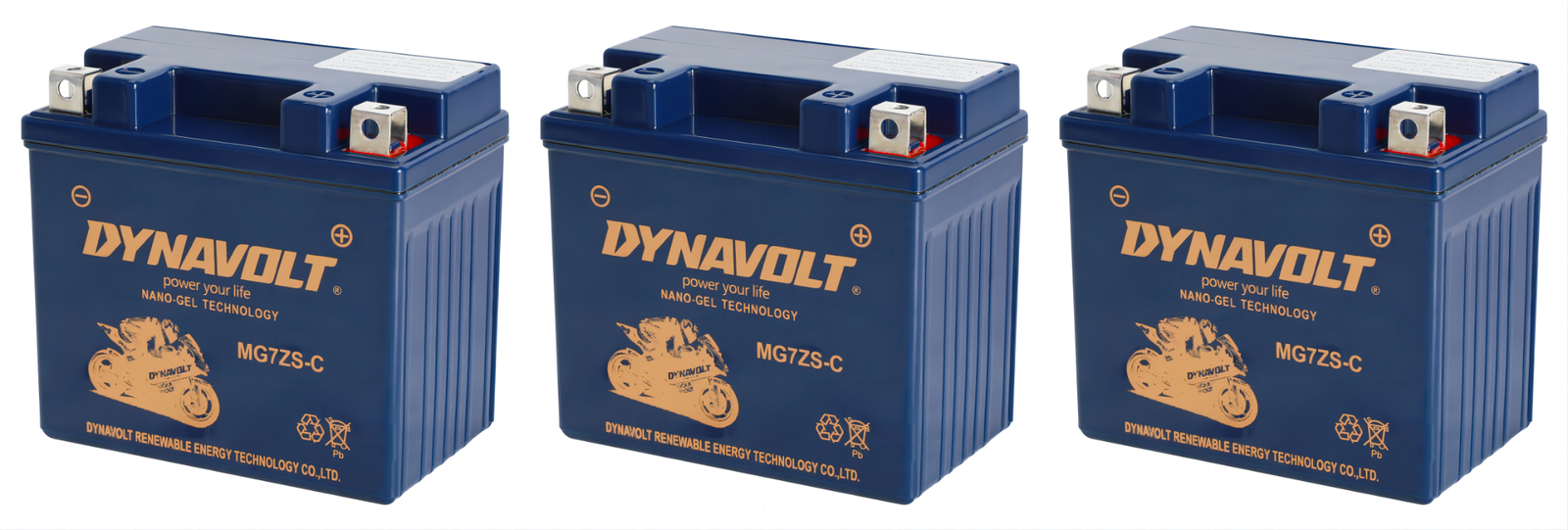 3pc 12V 6Ah YTX5L-BS MG7ZS-C Battery for ATVs Dirt Bikes Motorcycles ...