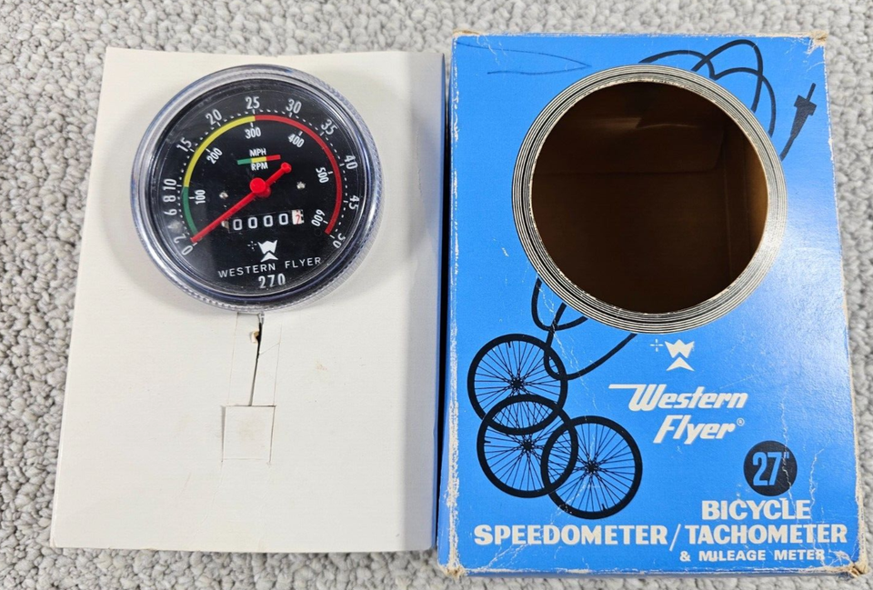Vintage NOS Western Flyer 27" Bicycle Speedometer 270 Original Box ...