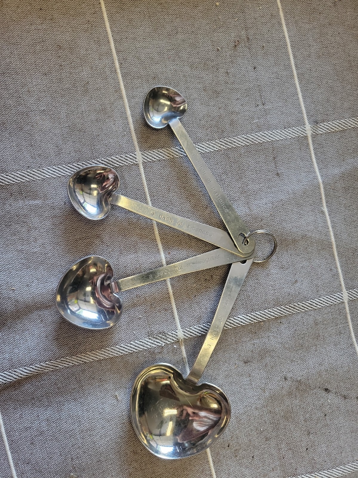 Stainless Steel Heart Shaped Measuring Spoons Kate Aspen Vintage Cute ...