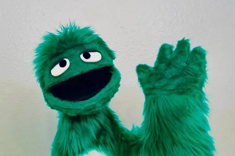 Professional Monster Puppet, Live Hand Sack Puppet, “Midori the Monster ...