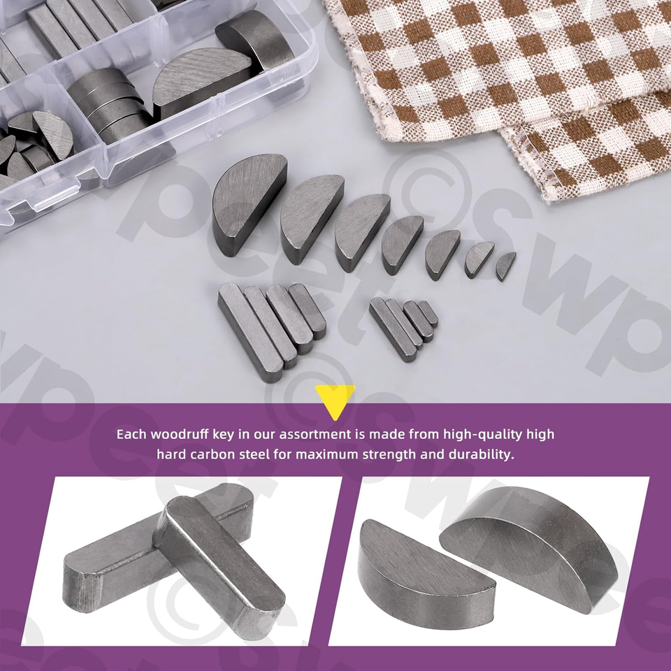 211Pcs Metric Woodruff Key Assortment Kit with 15 Sizes Woodruff ...