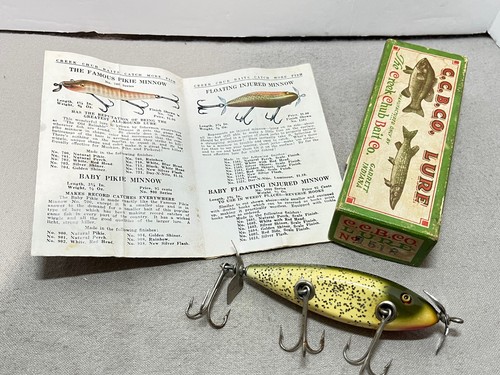 Vintage Creek Chub 1518 Injured Minnow Lure In Silver Flash With Box ...