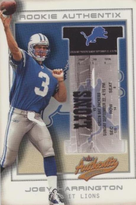 2002 Fleer Authentix - Rookie Authentix Joey Harrington #102 Front Row ...