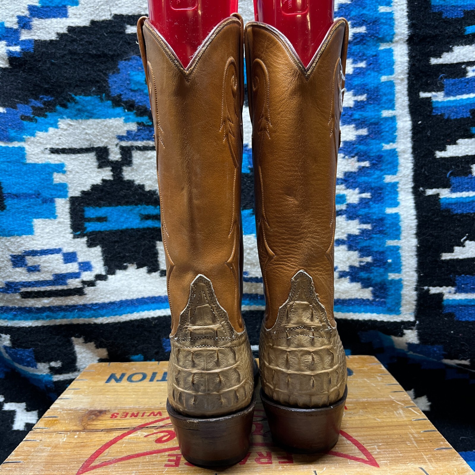 Lucchese Handmade Classics Alligator Skin Brown Cowboy Boots Size 9.5D ...