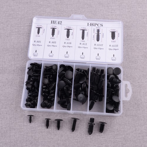146Pcs 6 Sizes Car Interior Rear Trunk Panel Trim Retainers Fasteners ...