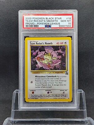 PSA 10 2000 Black Star League Promo Team Rocket's Meowth 18 PSA 10 2000 Black Star League Promo Team Rocket's Meowth 18