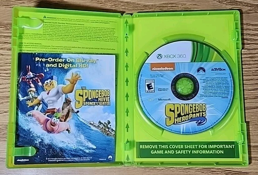 Activision Xbox 360 Nickelodeon Spongebob Heropants Microsoft TESTED ...