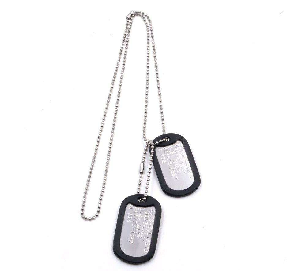 MAVERICK Top Gun Military Stainless Steel Dog Tag Set Cosplay Halloween ...