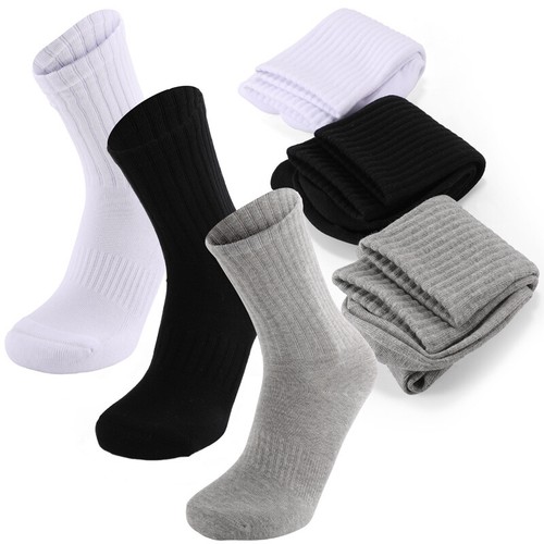 Lot 1 3 6 Pairs Mens Solid Sports Athletic Work Plain Crew Socks Size 9-11 10-13 | eBay