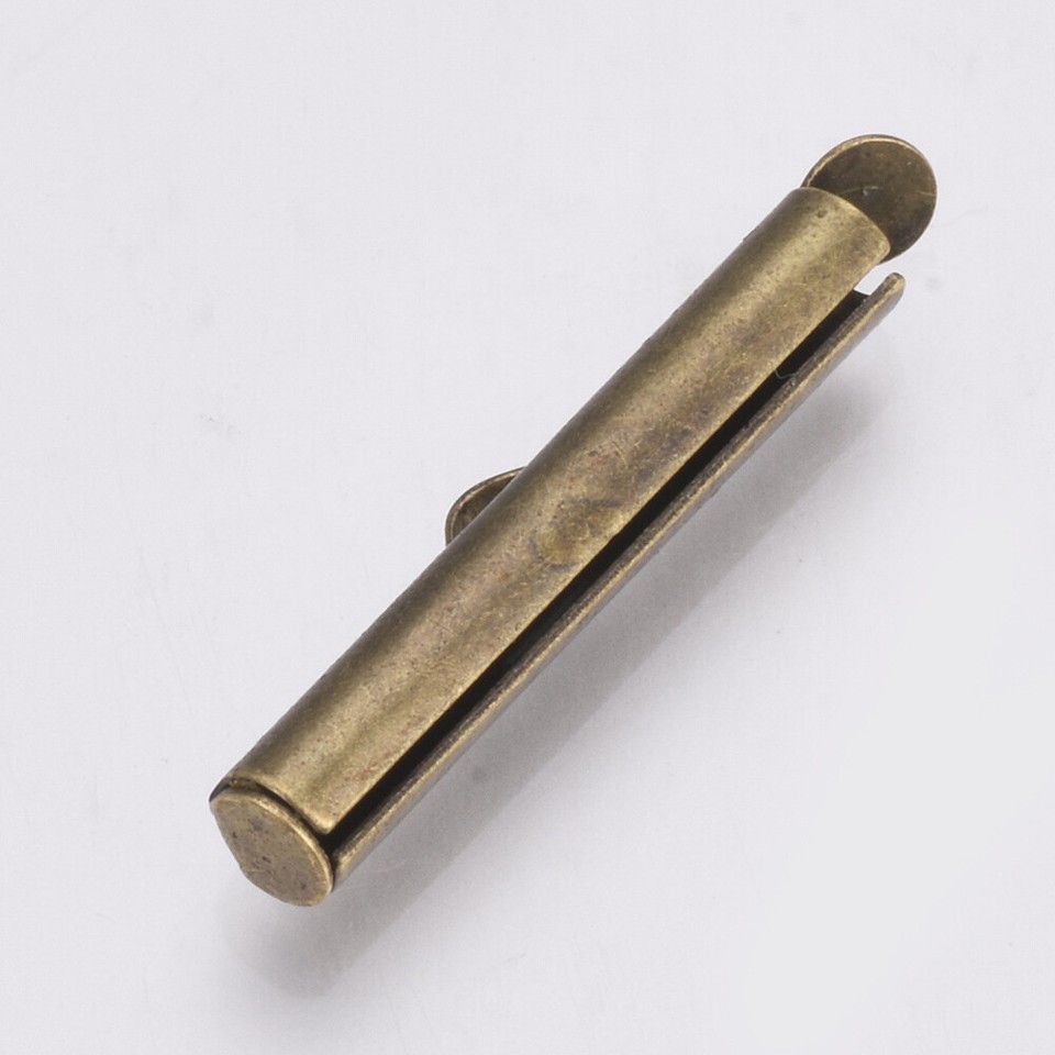 500 pcs Brass Slide On End Clasp Tubes Slider End Caps Crafts Jewelry ...