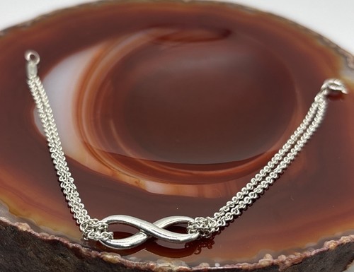 Tiffany & Co Sterling Silver Double Chain Infinity Bracelet 6.5” | eBay
