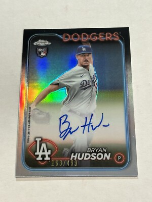 2024 TOPPS CHROME BRYAN HUDSON 163/499 REFRACTOR ON CARD ROOKIE AUTO ...