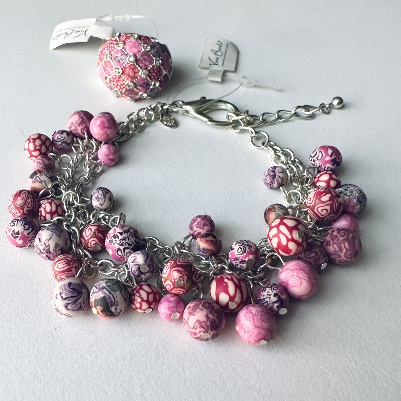 Viva Beads Handmade Clay Beads Chain Bracelet & Ring Lot NWT | eBay