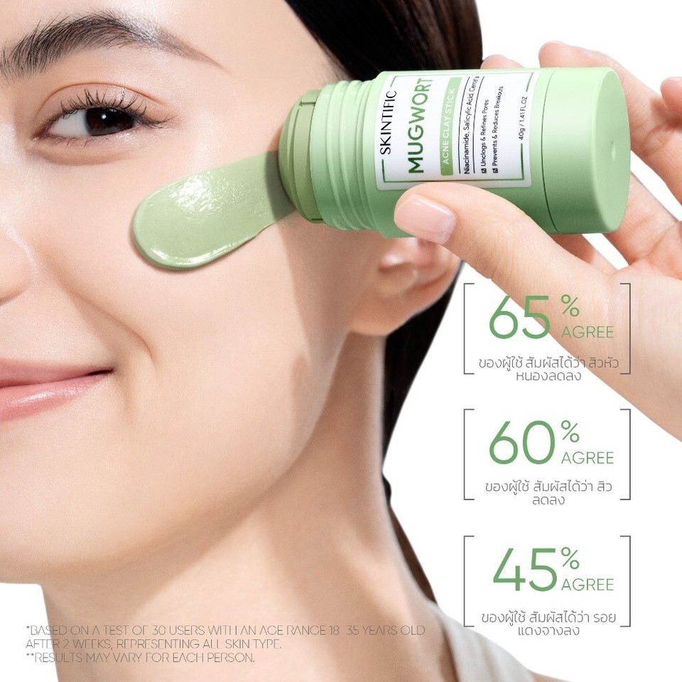 SKINTIFIC Mugwort Anti Pores & Acne Clay Stick Cleans pores ...