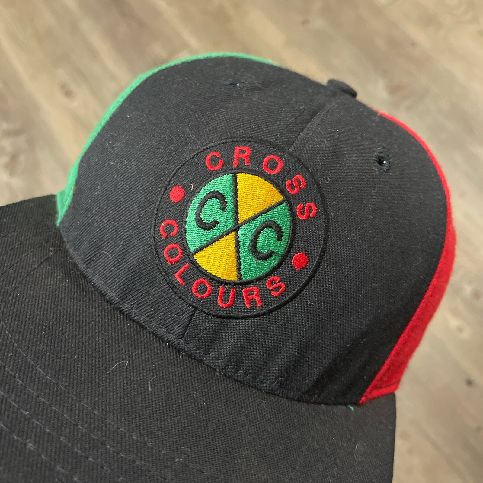 Vintage Colorblock Cross Colours SnapBack Hat One Size - Gem