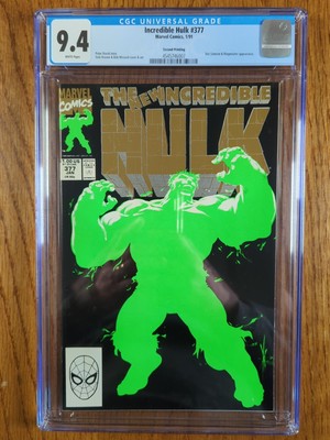 The Incredible Hulk #377, 2nd Printing, CGC 9.4, White Pages, Marvel ...