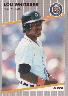 1989 Fleer #151 Lou Whitaker Detroit Tigers + Yes 4 Free Mystery Cards ...