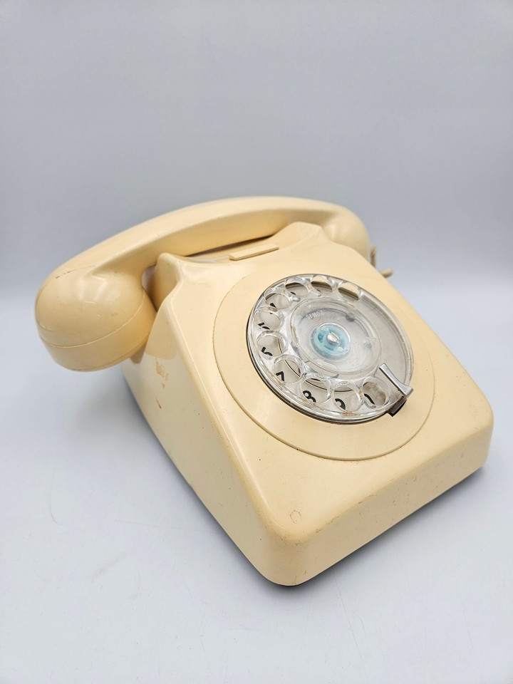 Vintage Rotary Dial Telephone Retro Style Cream British Telecom BT ...