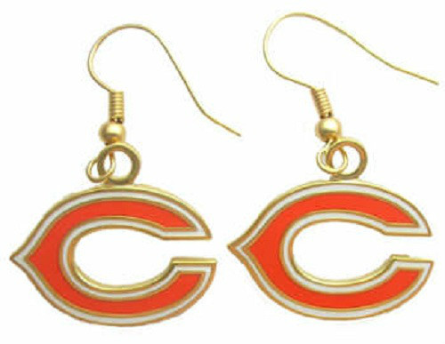 Chicago Bears Gold Logo Dangle Charm Earrings - NFL Licensed Jewelry ...