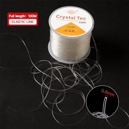 Fils de Perles Élastiques 100M Fil Elastique pour Bracelet 0.6mm Fil ...