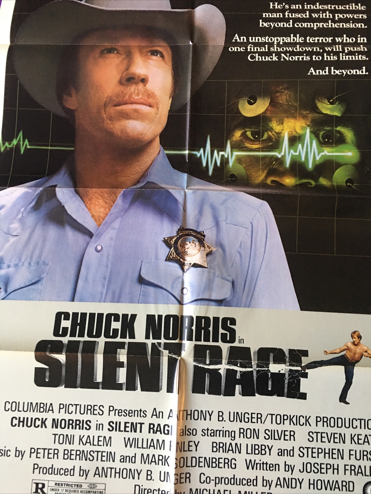 Silent Rage Movie Poster Original One Sheet 1982 Chuck Norris | eBay
