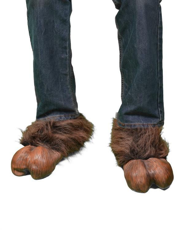 Hoof-hearted Brown Faux Fur & Latex Hoof Shoes Costume Accessory Zagone ...