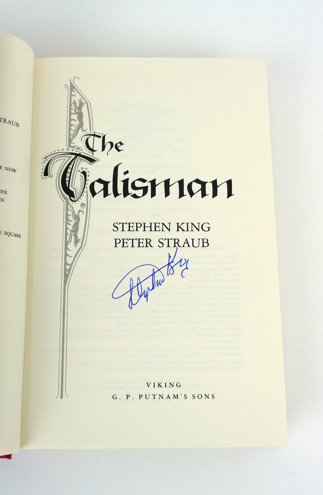 Stephen King Signed Autograph The Talisman 1st Edition/1st Print ...