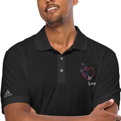 Adidas performance polo shirt HEART IN LOVE | eBay