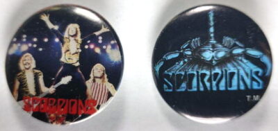 SCORPIONS 2 Different 1984 Pinback Buttons Pins Badges near MINT | eBay