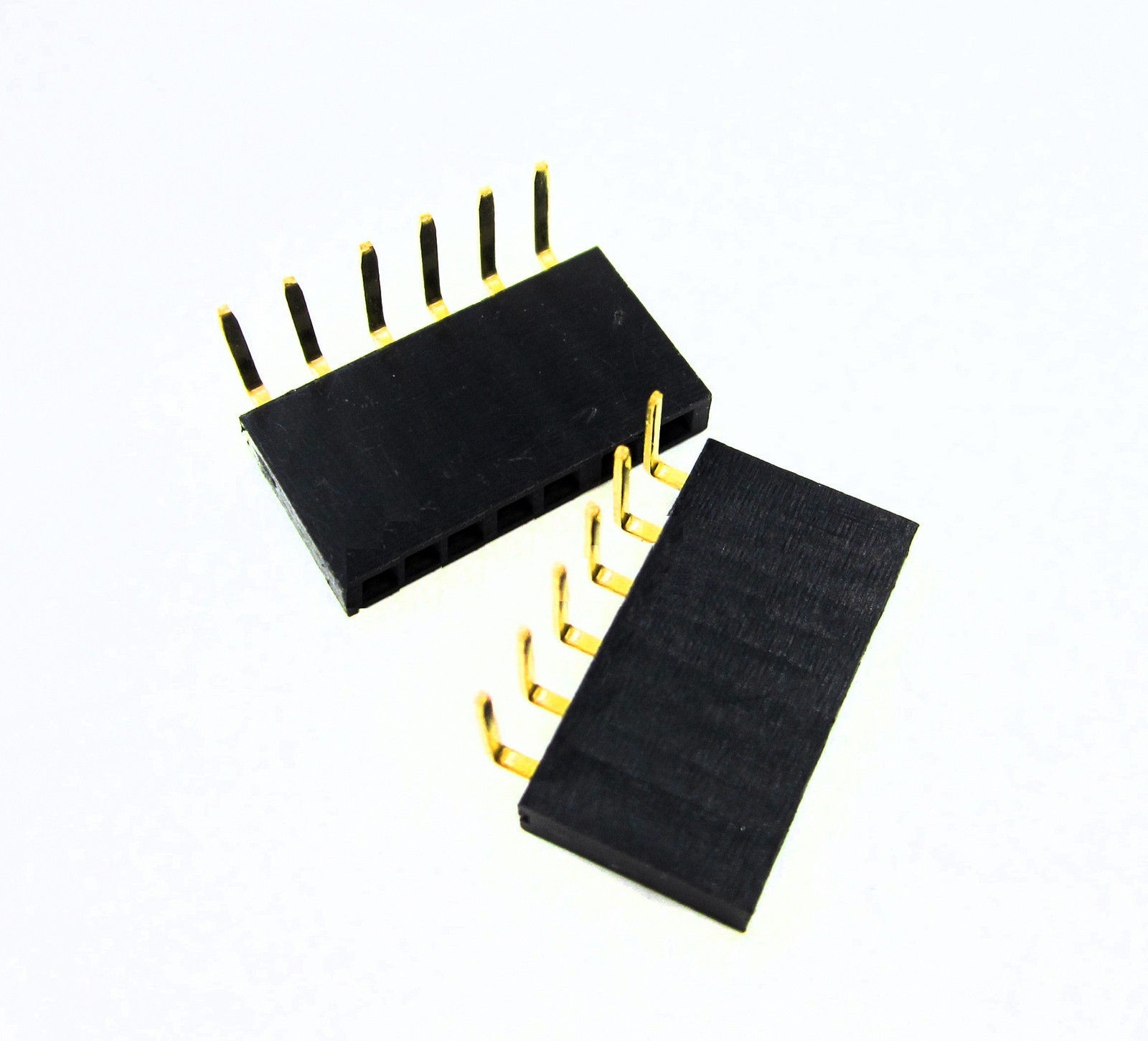 100PCS 1x6 Pin 2.54mm Right Angle Single Row Female Pin Header ...