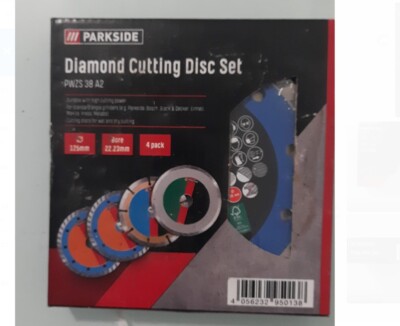 Parkside PWZS 38 A2 Angle Grinder Diamond Cutting Disc Set of 4 | eBay UK