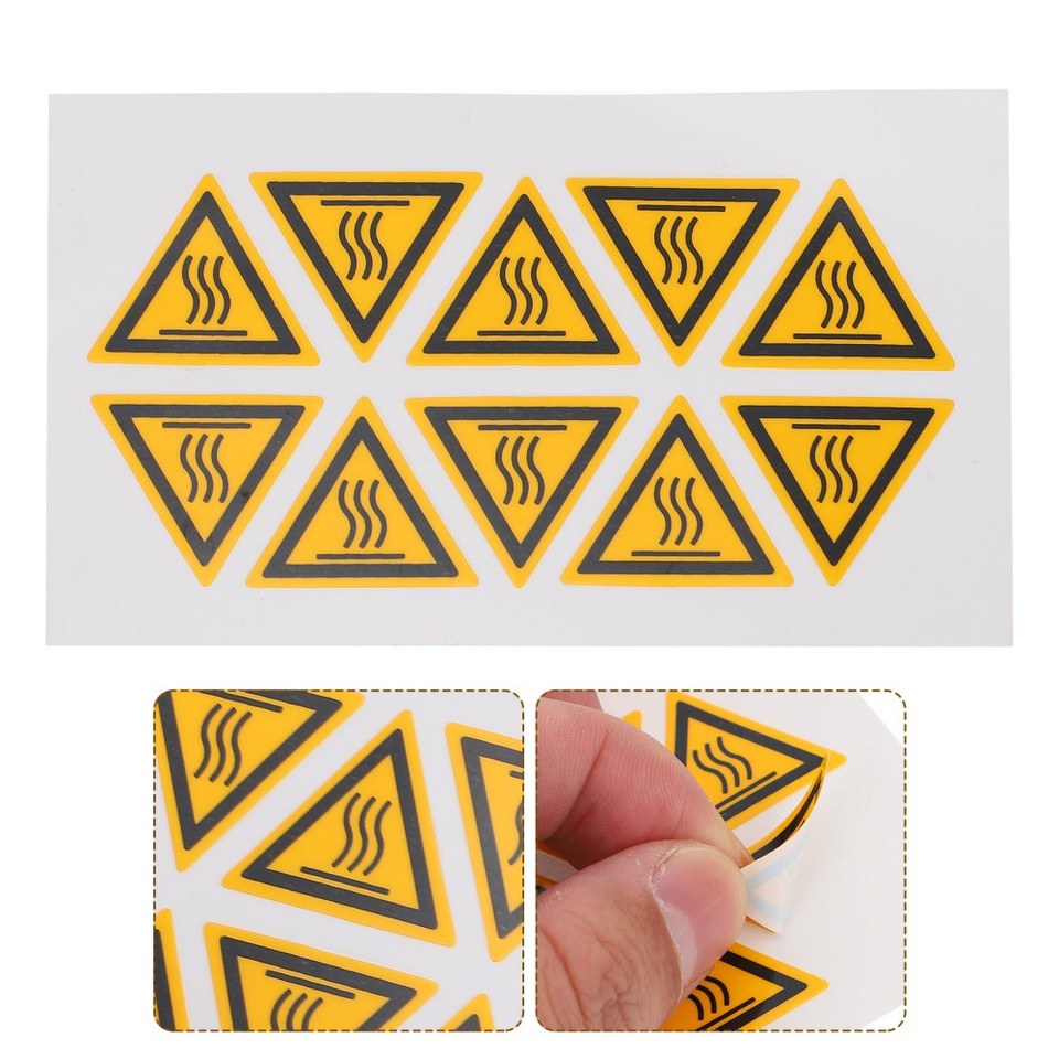 10 Pcs Scald Decals Safety Stickers High Temperature Warning Label ...