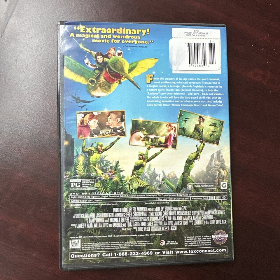 Epic (DVD, 2013) 24543802372| eBay