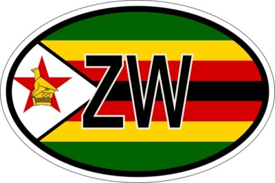 Sticker oval flag vinyl country code ZW zimbabwe | eBay